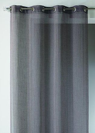 HOME MAISON Homemaison HM6927298 Vorhang mit Längsstreifen, Polyester, Grau, 140 x 260 cm