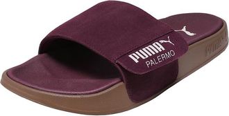 Puma Erwachsene Leadcat 2.0 Palermo Foil Slides 44.5, Ruby Shimmer Alpine Snow Gum Red White Beige