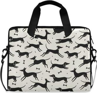 Alaza Sac pour ordinateur portable de 40,6 &agrave; 15,6 pouces, carlins et fleurs, sac pour ordinateur portable pour femme, homme, &eacute;tudiant, travail, voyage, band