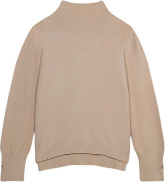 Oltre Femme, Pulls, Beige, Taille: 42/44 FR Col roul&eacute; en maille de viscose