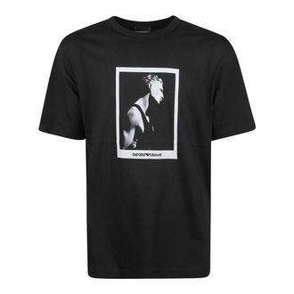 Emporio Armani Homme, Tops, Noir, Taille: XL T-shirt Signature Capsule Photo-Imprim&eacute;