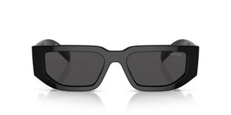 Prada 0PR Rectangle-Frame Plastic Sunglasses - Black