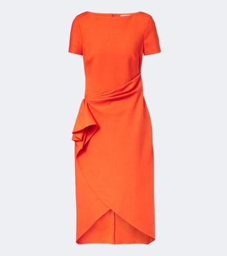 Oscar De La Renta Midikleid aus einem Wollgemisch