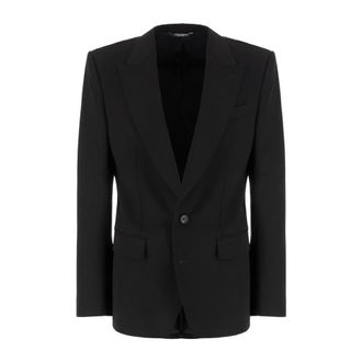 Dolce & Gabbana Homme, Vestes, Noir, Taille: 2XL Wool Blazer
