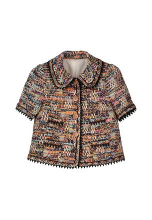 Maison Common Damen Blazer mit Makram&eacute;borte