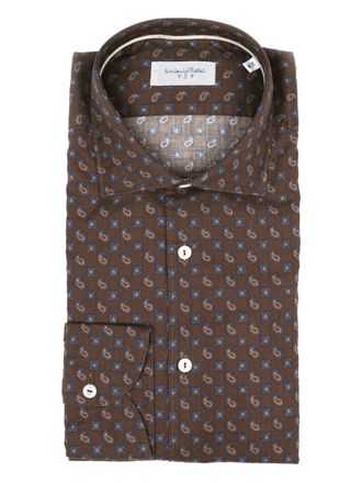 Tintoria Mattei chemise &agrave; motif cachemire - Marron