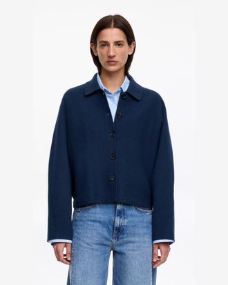 Arket Strickjacke Aus Baumwolle -Blau