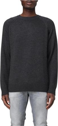 Paolo Pecora Homme, Pulls, Gris, Taille: M Extrafine Merino Wool Crew Neck Sweater