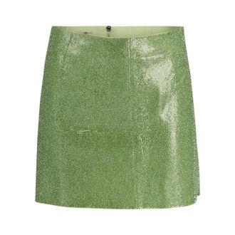 NU&Eacute; Gr&uuml;ner Rhinestone A-Linien Minirock - - Skirts - Damen - Gr&uuml;n - M