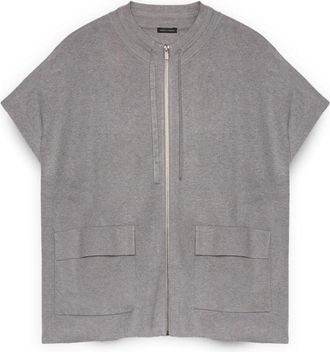 Fiorella Rubino Femme, Vestes, Gris, Taille: 36/38 FR Gilet avec zip et maxi poches