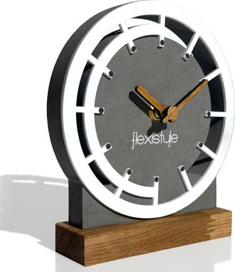 FlexiStyle Modern standuhr klein aus Holz Eiche Wohnzimmer Badezimmer (Style 7)