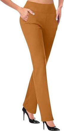 Generic Pantalon de yoga pour femme, pantalon dentra&icirc;nement, legging de sport taille haute, pantalon de yoga pour femme, or, XXL