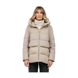 Duno Kurzer Woll- und Satinparka mit verstellbarer Kapuze - - Jackets - Damen - Beige - XL
