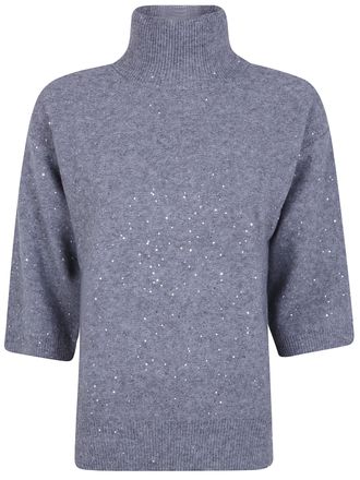 Seventy Sweater With Pailletes Mock Neck
