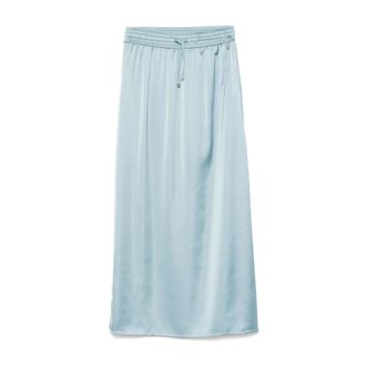 Herno Femme, Jupes, Bleu, Taille: 36 FR Jupe Satin&eacute;e avec Cordon de Serrage