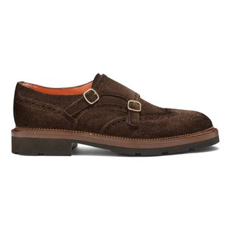 Santoni Mocassins en daim &agrave; double boucle - Homme - Chaussures - Brun - Taille: 40 EU