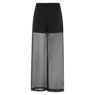 Federica Tosi Pantalone 5 Tasche in Organza di Seta - - Trousers - Damen - Schwarzk - M