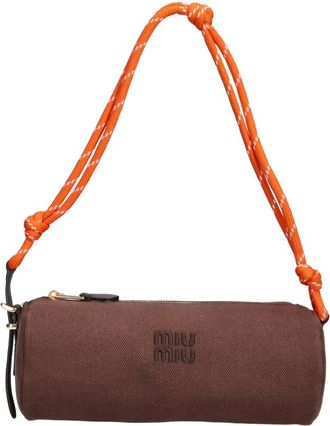 Miu Miu Pouch Logo In Cotton Gabardine
