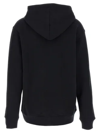 Moschino Smiley-Embroidered Cotton Hoodie - Black