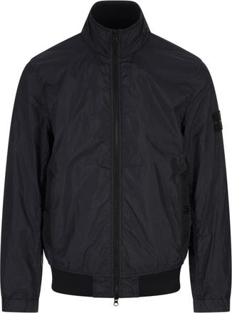 Stone Island Homme, Vestes, Bleu, Taille: M Manteaux Bleus en Tissu Polyamide