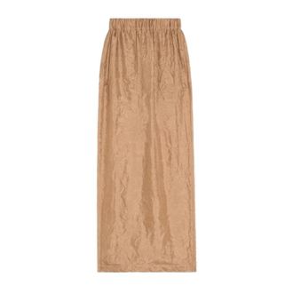 Max Mara Brauner Wollgerader Rock mit Schlitz - - Skirts - Damen - Braun - XL