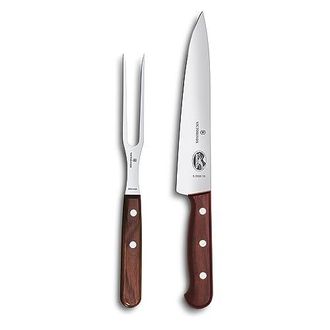 Victorinox by Swiss Army Wood Jeu de Couverts de Service &agrave; Viande, 2 Pi&egrave;ces, Couteau &agrave; D&eacute;couper, Fourchette &agrave; Viande et R&ocirc;ti, en Bo&icirc;te Cadeau