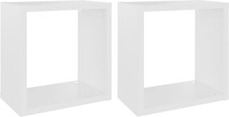 Generic Wandregale, W&uuml;rfelform, 2 St&uuml;ck, mehrschichtiges Holz, M&ouml;bel, Wandregale, Wandregal, Wandregal zum Aufh&auml;ngen, Regal f&uuml;r Eingangsbereich, wei&szlig;(30 x (26