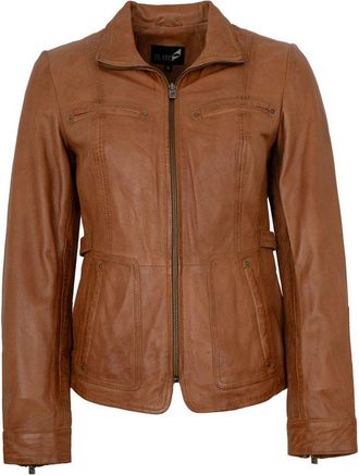Jilani Lederjacke Violetta Jilani - Damen Lederjacke Lammnappa cognac