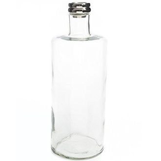 Belssia Hals Vase, Glas, Silber und Transparent, 15 x 42 x 15 cm