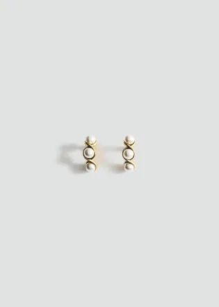 Mango Boucles doreilles tress&eacute;es en perles or - Femme - Taille unique - MANGO