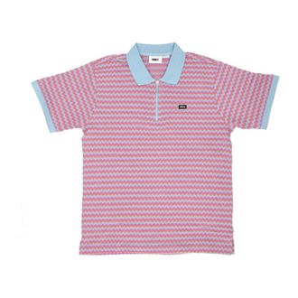 Obey Jacquard Polo Shirt Himmelblau Multi - - Tops - Herren - Mehrfarbig - S
