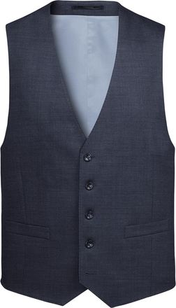 CHARLES TYRWHITT Anzugweste mit Mikrokaros - Stahlblau