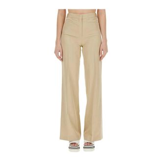 Stella McCartney Weitgeschnittene- taillierte Hose - - Trousers - Damen - Beige - M
