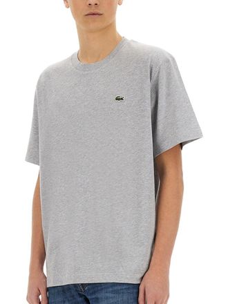 Lacoste Logo-embroidered Cotton T-Shirt - Gray