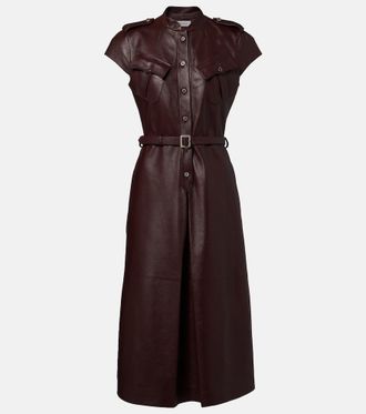 Alexander McQueen Robe midi en cuir