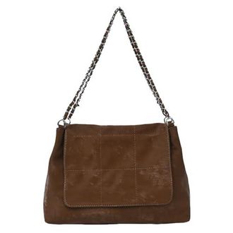 Generic Sac &agrave; main vintage en cuir synth&eacute;tique avec sangle de cha&icirc;ne, sac sous les bras pour femme, travail, shopping, voyage, quotidien, caf&eacute;, 12.2x8.66x5.12