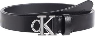 Calvin Klein Jeans Ceinture Femme Boucle Ronde en Cuir, Noir (Black), 120 cm