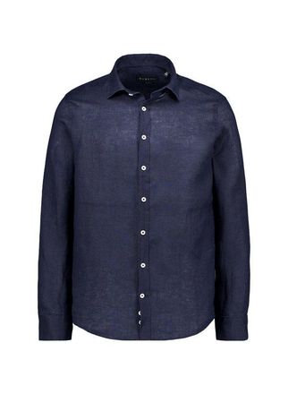 Bugatti Herren Hemd blau Leinen