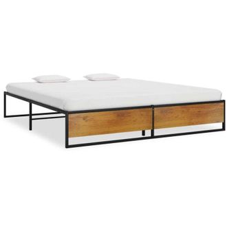 vidaXL Bettgestell Schwarz Metall 160x200 cm Vidaxl