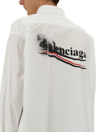 Balenciaga Large-Fit Cotton Shirt - White