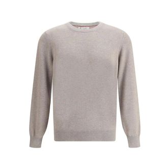 Brunello Cucinelli Homme, Pulls, Gris, Taille: 4XL Pull en cachemire avec motif monochrome