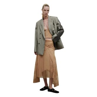 Erika Cavallini Semi Couture Femme, Vestes, Vert, Taille: 36 FR Blazer crois&eacute; en tissu double