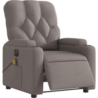 vidaXL Massagesessel Elektrisch Taupe Stoff - Vidaxl