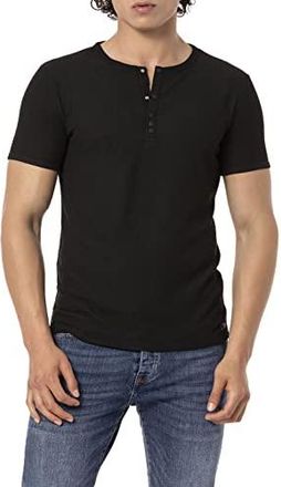 Red Bridge Redbridge T-shirt avec structure spéciale à manches courtes décontracté en coton de qualité supérieure, Noir, XL