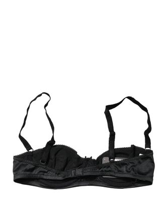 Dolce & Gabbana Womens Black Semi-Pad Underwire Balconette Bra Underwear Elastane Silk Clothing