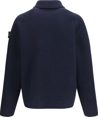 Stone Island Virgin Wool Fleece Jacket - Navy