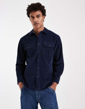 Levi's chemise en velours c&ocirc;tel&eacute; &agrave; double poche bleu fonc&eacute;-bleu marine