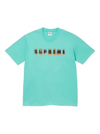 SUPREME t-shirt Stencil - Bleu