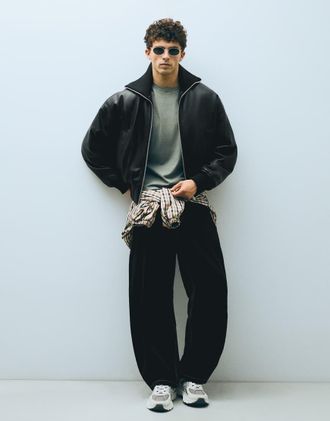 Bershka bomber c&ocirc;tel&eacute; noir
