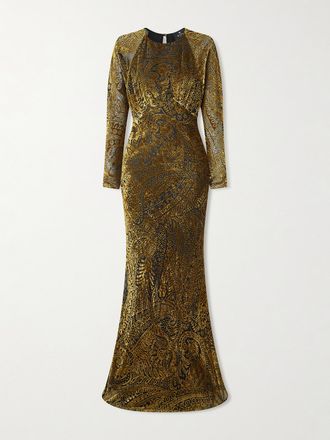 Etro Robe Aus Devoré-samt - Gold